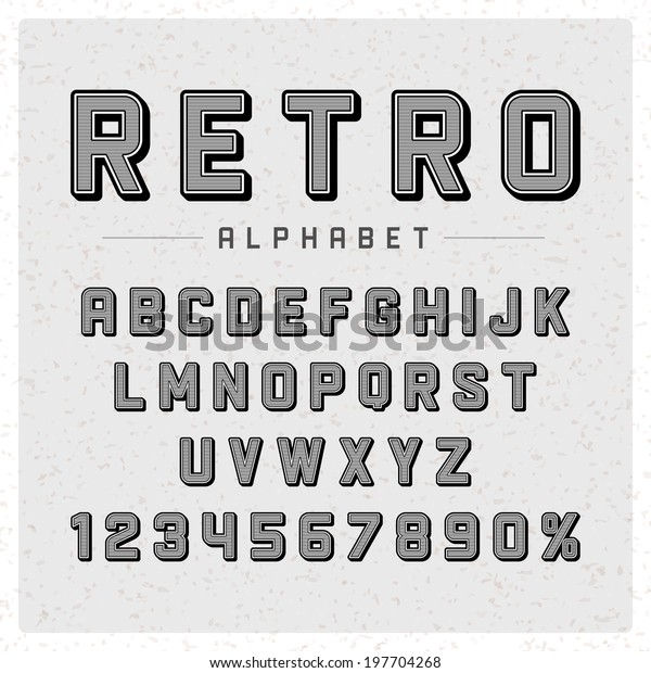 Retro Type Font Vintage Typography Vector Stock Vector (Royalty Free ...