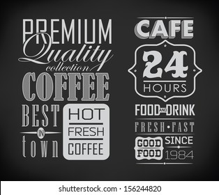 Vektor Stok Retro Typography Coffee Shop Cafe Menu (Tanpa Royalti ...