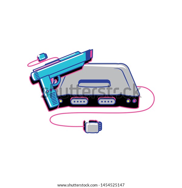 Retro Video Game Console Gun Stock Vector (Royalty Free) 1454525147 ...