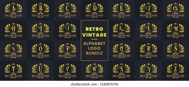 Retro Vintage Alphabet Logo Bundle Luxurious Stock Vector (Royalty Free ...