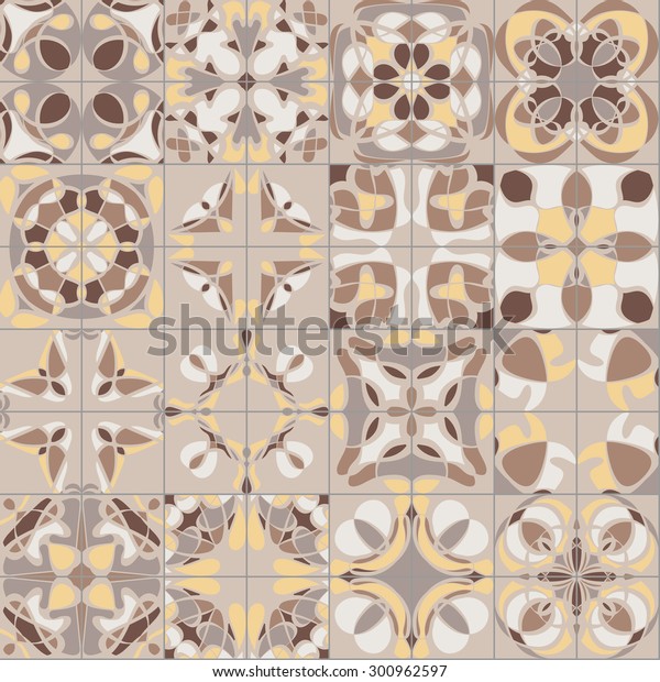 Retro Vintage Ceramic Tile Seamless Pattern Stock Vector (Royalty Free ...