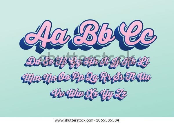 Retro Vintage Cursive Typography Design Vector Stock Vector (Royalty ...