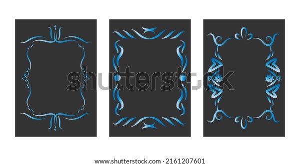 Retro Vintage Frame Icon Set Simple Stock Vector (Royalty Free ...