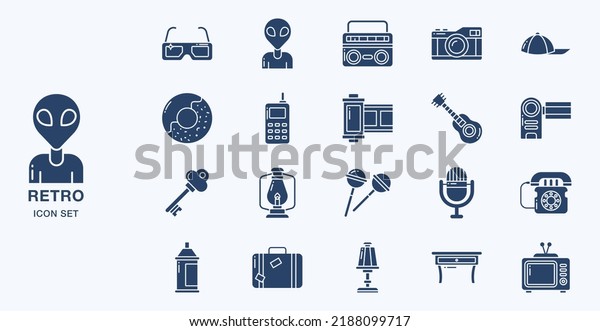 Retro Vintage Icon Set Stock Vector (Royalty Free) 2188099717 ... Retro Vintage Icon Set Stock Vector (Royalty Free) 2188099717 ...