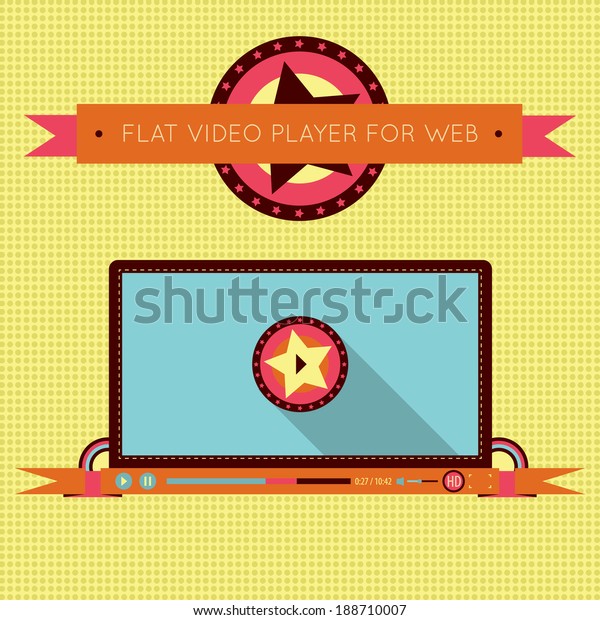 Retro Vintage Video Player Interface Web Stock Vector (Royalty Free ...