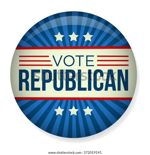 Retro Vote Republican Campaign Button Stock Vector (Royalty Free ...