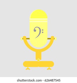 Retro Yellow Microphone Flat Design Vector Stock Vector (Royalty Free ...