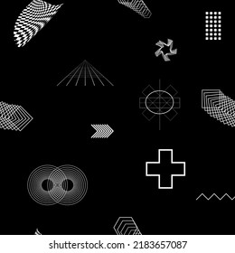 Retrofuturistic Vaporwave Style Dark Pattern Stock Vector (Royalty Free ...