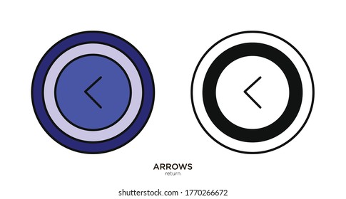 Return Arrow Vector Illustration Lineal Color Stock Vector (Royalty ...
