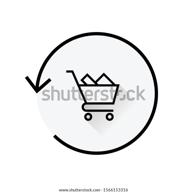 Return Shopping Cart Icon Design Stock Vector (Royalty Free) 1566153316