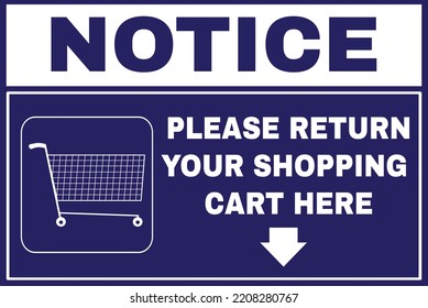 Return Your Shopping Cart Here Sign Stock Vector (Royalty Free ...