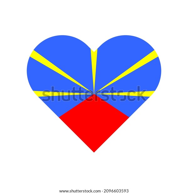 Reunion Island Flag Heart Vector Illustration Stock Vector (Royalty ...
