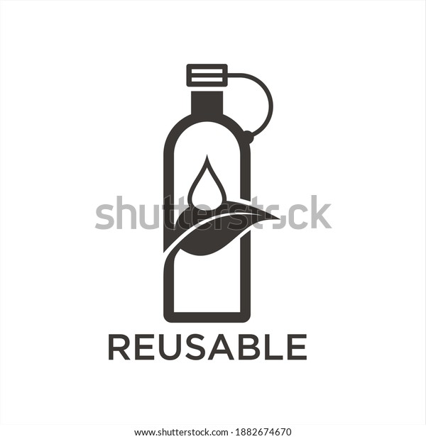 Reusable Bottle Icon Campaign Reduce Plastic Stock Vector (Royalty Free ...