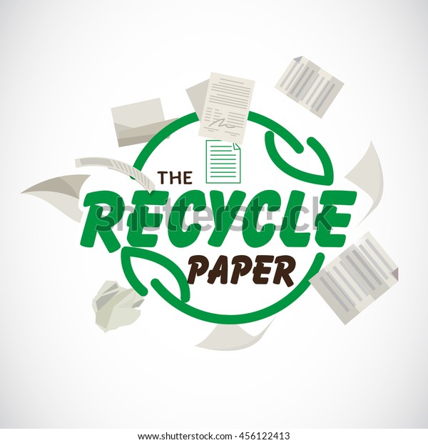 Reuse Paper Recycle Paper Logotype Fly Stock Vector (Royalty Free ...