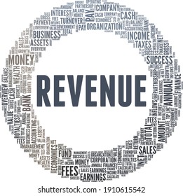 Revenue Vector Illustration Word Cloud Isolated Stock Vector (Royalty ...