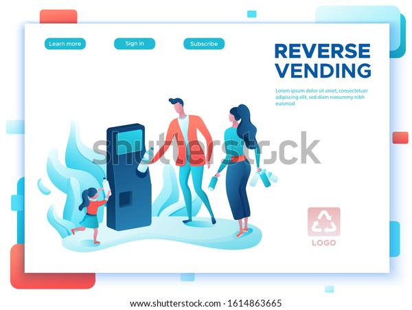 Reverse Vending Cartoon Concept People Put Stock Vector (Royalty Free ...