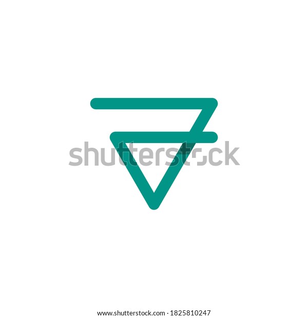 Reversed Triangle Line Art Logo Forming Stock Vector (Royalty Free ...