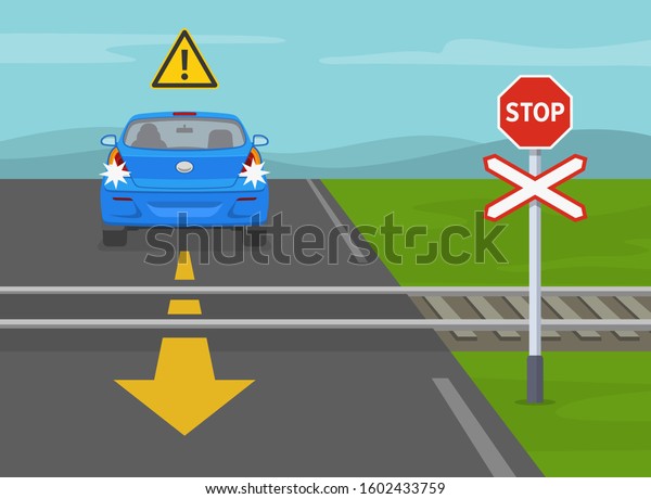 Reversing Vehicle Wrong Direction On Railway Stock Vector (Royalty Free ...