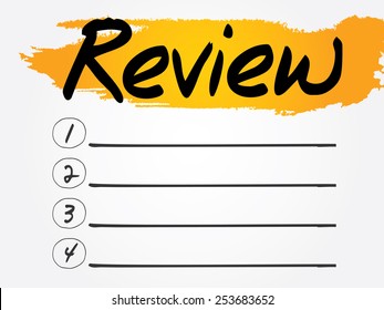 Review Blank List Vector Concept Background Stock Vector (Royalty Free ...