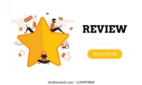 Review Flat Vector Illustration Web Design Stock Vector (Royalty Free ...