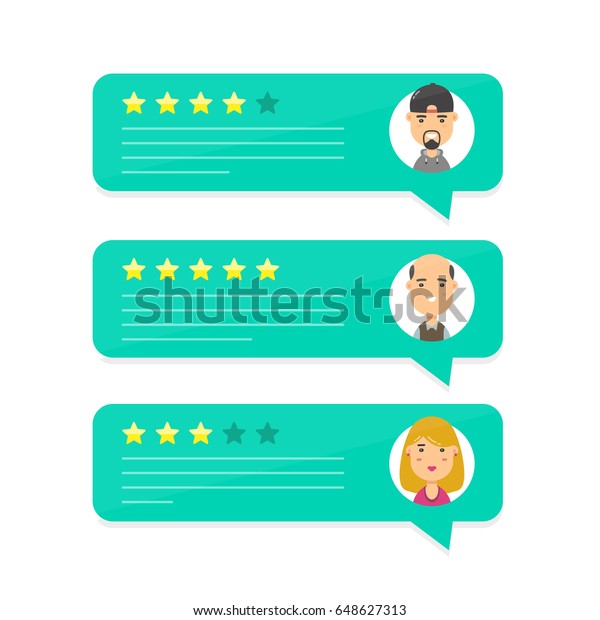 Review Rating Bubble Speechesvector Modern Cartoon Stock Vector ...