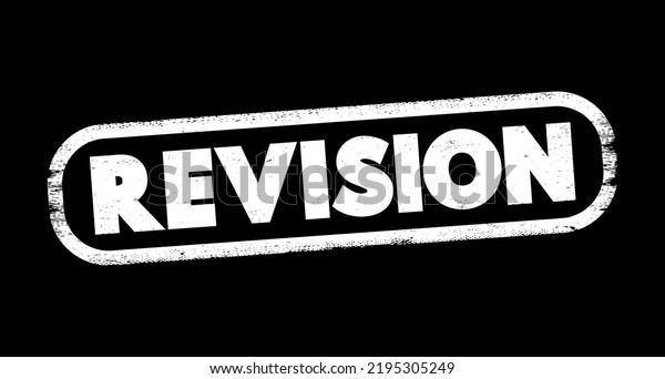 Revision Text Stamp Education Concept Background Stock Vector (Royalty ...