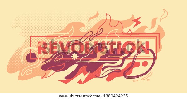 Revolution Slogan Banner Design Abstract Style Stock Vector (Royalty ...
