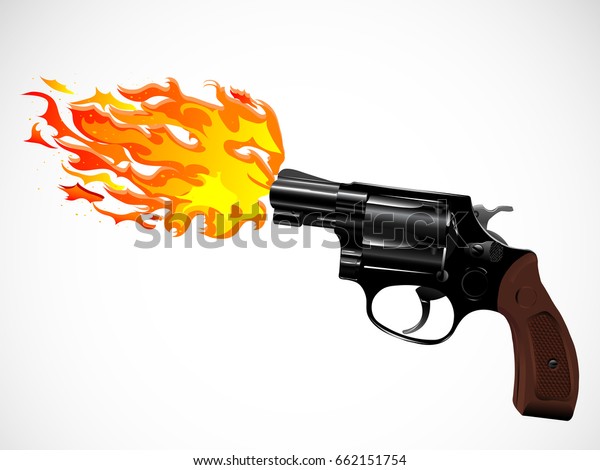 Revolver Fired Fire Stock Vector (Royalty Free) 662151754 | Shutterstock
