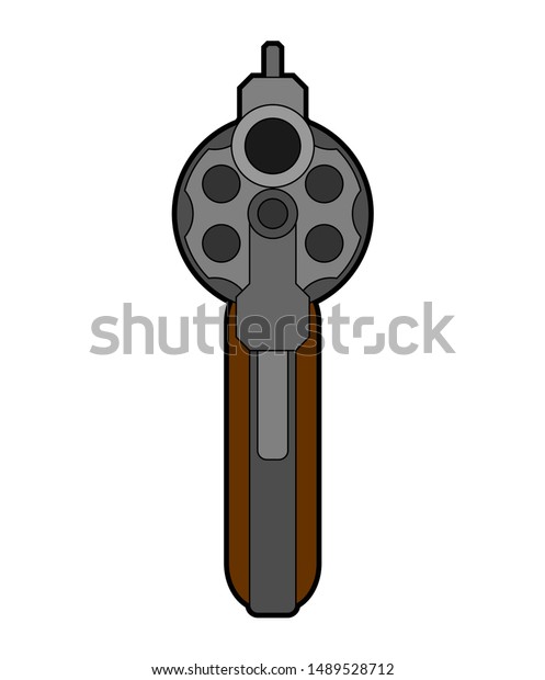 Revolver Front View Gun Isolated Vector Stock Vector (Royalty Free ...