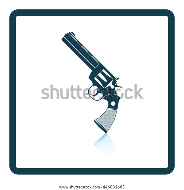 Revolver Gun Icon Shadow Reflection Design Stock Vector (Royalty Free ...