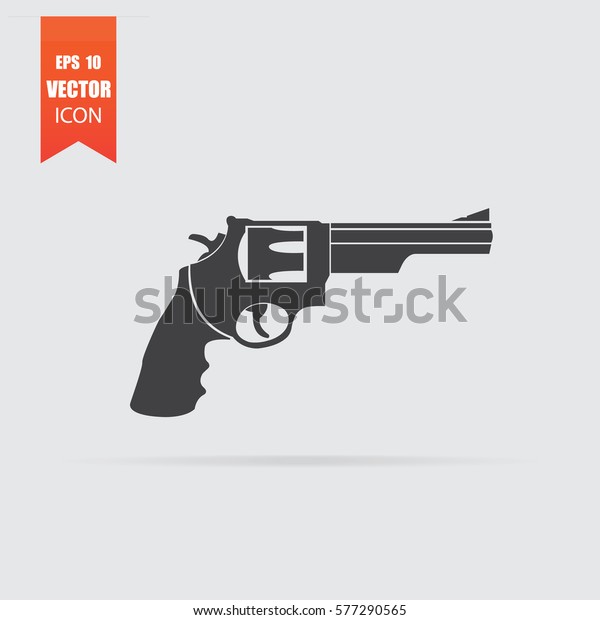Revolver Icon Flat Style Isolated On Stock Vector (Royalty Free ...