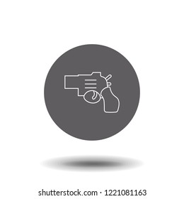 Revolver Linear Icon Revolver Concept Stroke Stock Vector (Royalty Free ...