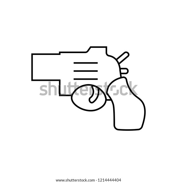 Revolver Linear Icon Revolver Concept Stroke Stock Vector (Royalty Free ...