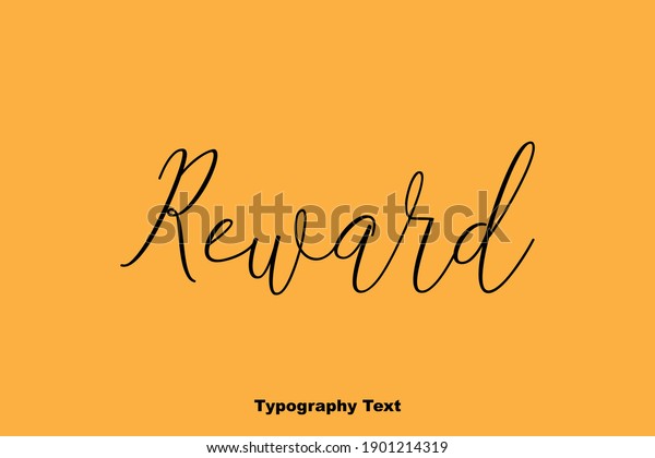 Reward Beautiful Cursive Calligraphy Black Text Stock Vector (Royalty ...