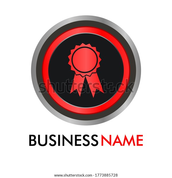 Reward Button Icon Logo Template Illustration Stock Vector (Royalty ...
