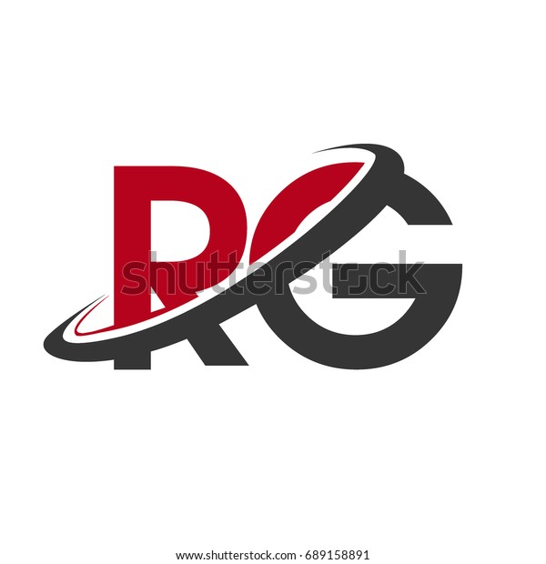 RG initial logo company name colored red and black swoosh design ...