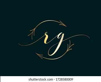 Rg Monogram Logotypographic Icon Calligraphic Script Stock Vector ...