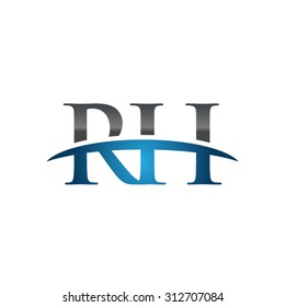 Rh Initial Company Blue Swoosh Logo Stock Vector (Royalty Free ...