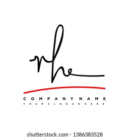 Rh Initial Signature Logo Handwriting Logo Stock Vector (Royalty Free ...