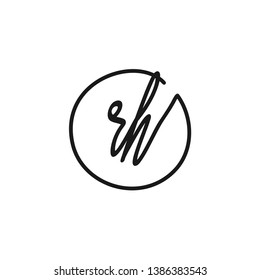 Rh Initial Signature Logo Handwriting Logo Stock Vector (Royalty Free ...