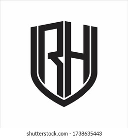Rh Logo Monogram Emblem Shield Design Stock Vector (Royalty Free ...