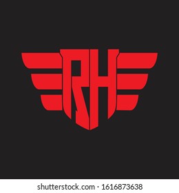 Rh Logo Monogram Emblem Wings Element Stock Vector (Royalty Free ...