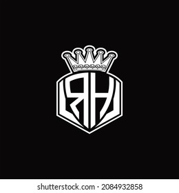 Rh Logo Monogram Luxury Emblem Shape Stock Vector (Royalty Free ...