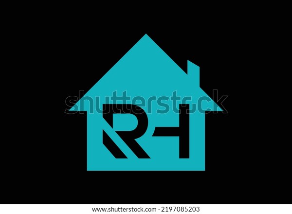 Rh Real Estate Logo Design Template Stock Vector (Royalty Free ...
