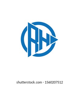 Rh Triangle Logo Design Blue Stock Vector (Royalty Free) 1560207512 ...