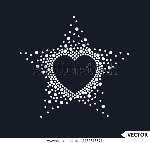 Rhinestone Applique Heart Star Design Embroidery Stock Vector (Royalty ...