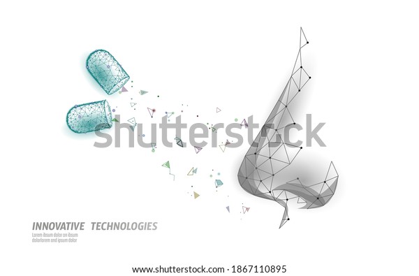 Rhinitis Nose Low Poly Treatment Medicine Stock Vector (Royalty Free ...