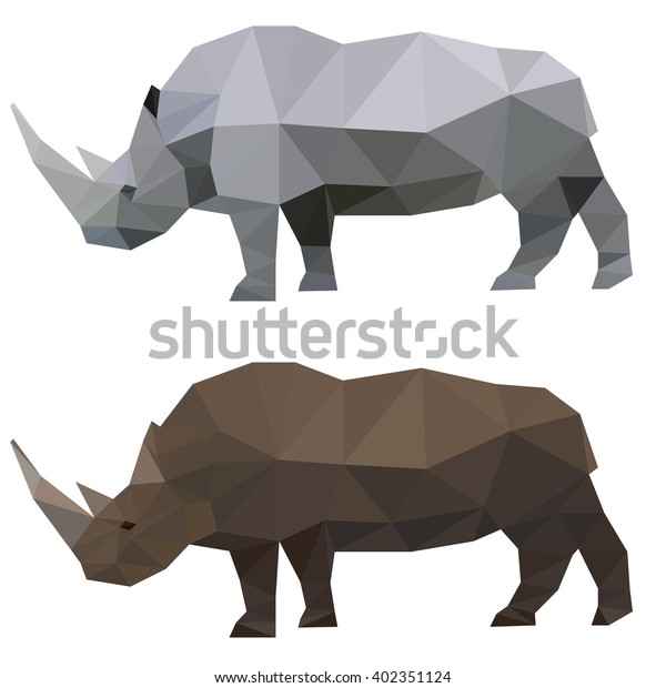 Rhino Abstract Polygonal Geometric Rhino Triangle Stock Vector (Royalty ...