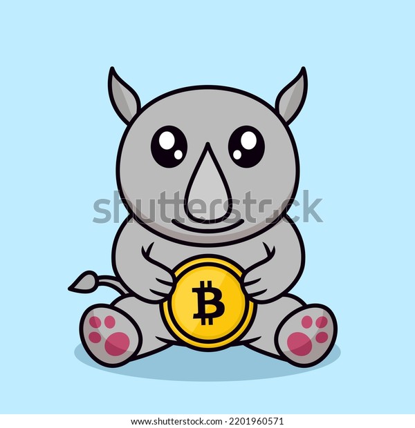 Rhino Chibi Animal Vector Illustration Stock Vector (Royalty Free ...