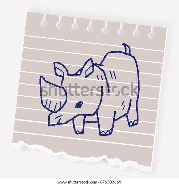 Rhino Doodle Stock Vector (Royalty Free) 676303669 | Shutterstock